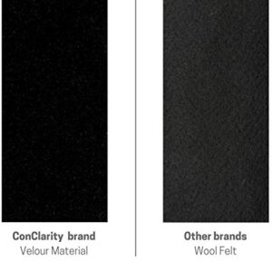 ConClarity 1 in x 60 ft - Vibrancy Enhancing Projector Screen Felt Tape Border Deepest Black Ultra High Contrast Flocking for DIY Screen Borders Absorbs Light, Brightens Image & Stops Bleed