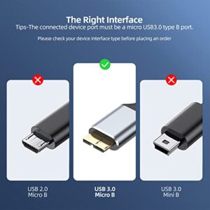 CLAVOOP External Hard Drive Cable Cord, USB Micro B Cable 5 Gbps High-Speed Braided USB A to Micro B Hard Drive Wire Male to Male Compatible with MacBook Air Pro Galaxy S5 Note3 Hard Drive - 3 Feet