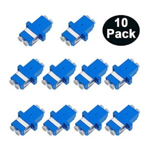 10-Pack LC to LC Duplex Single Mode Coupler, Fiber Optic Adapter for Singlemode Fiber Patch Cable