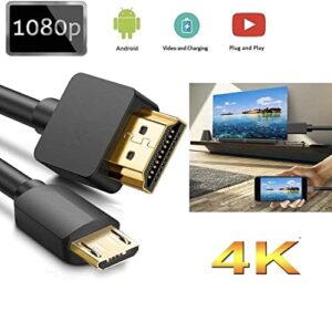 Micro USB to HDMI TV 4k Cable 1.5M/5FT, 1080P HD Video and Audios Compatible with MHL Phone or Tablet to a HDTV Monitor or Projector, Enjoy Big Screen HD Pictures