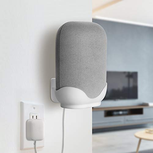 VOMA Speaker Wall Mount Shelf Compatible with Google Nest Audio, Wall Stand Accessories, Quick and Easy Installation, Space Saving, No Drilling Holes, Fully ABS Constructions White