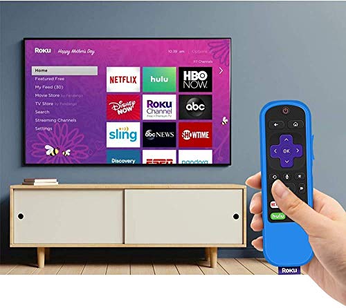 4 Pack Protective Case for TCL Roku TV Steaming Stick 3600R/3800/3900 Remote,Silicone Cover Roku Voice/Express/Premiere Remote Controller Skin,Replacement Sleeve-Glow Green,Glow Blue,Red,Blue