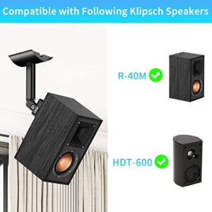 Chunxiao Speaker Mount for Klipsch R-40M, HDT-600 Speaker Wall Mount, Swivel and Tilt Adjustable Bookshelf Speaker Mount Brackets for Klipsch Speaker Wall Mount with Hardware Kit