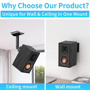 Chunxiao Speaker Mount for Klipsch R-40M, HDT-600 Speaker Wall Mount, Swivel and Tilt Adjustable Bookshelf Speaker Mount Brackets for Klipsch Speaker Wall Mount with Hardware Kit