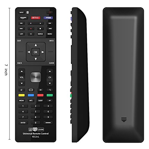 Gvirtue Universal TV Remote for Almost All Vizio LED LCD 3D Smart E Series TV Smart Internet Apps with Amazon, Netflix and M-GO Keys, Sub XRT112 XRT100 VR1 2 10 15 etc., VZ-2+L