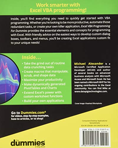 Excel VBA Programming For Dummies 5th Edition (For Dummies (Computer/Tech))