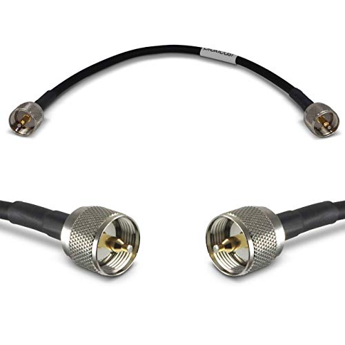 Proxicast 1 ft Ultra Flexible PL259 Male - PL259 Male Low Loss 50 Ohm Coax Cable Jumper Assembly for CB/UHF/VHF/Shortwave/HAM/Amateur Radio Equipment and Antennas (ANT-141-033-01)