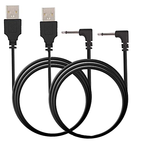 Smays Charging Cable Compatible with Lush 2 - USB DC 2.5mm Charger Cord Black (2-Pack)