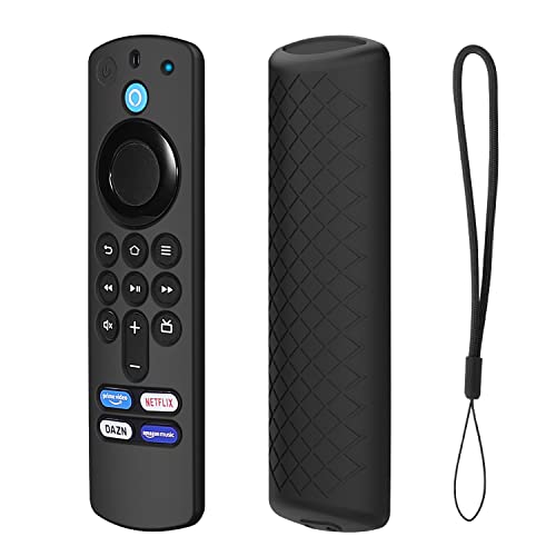 USTIYA Case for Fire TV Stick 4K Max 2021 / Fire TV Stick 3rd Gen Control Remoto Case Silicone Remote Protection Cover (Black)