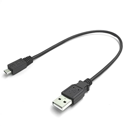 NECABLES 10 Inch Short Micro USB Charger Cable Male A to Micro B Black for Android Both Charging and Sync (10 Inches/0.8 Feet)