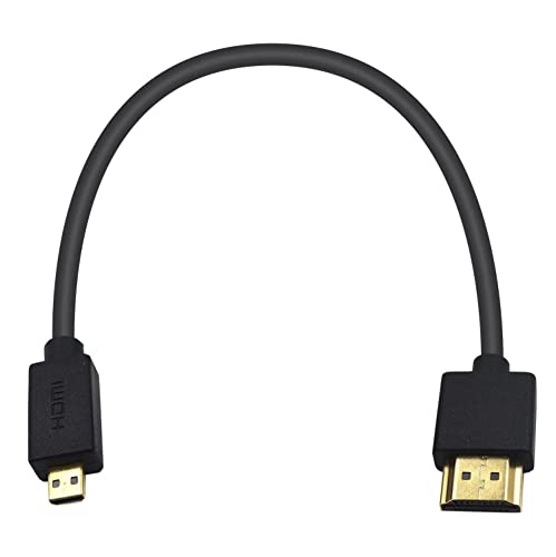 Duttek Micro HDMI to HDMI Cable, HDMI to Micro HDMI Cable, Extreme Slim Micro HDMI Male to HDMI Male Cable Support 1080P, 4K, 3D for GoPro Hero 8/7 Black,Sony A6500/A7,Canon Camera,etc(30cm/1feet)