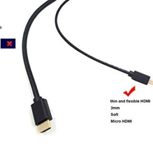 Duttek Micro HDMI to HDMI Cable, HDMI to Micro HDMI Cable, Extreme Slim Micro HDMI Male to HDMI Male Cable Support 1080P, 4K, 3D for GoPro Hero 8/7 Black,Sony A6500/A7,Canon Camera,etc(30cm/1feet)