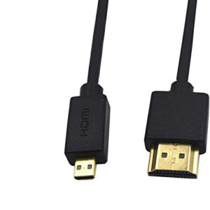 Duttek Micro HDMI to HDMI Cable, HDMI to Micro HDMI Cable, Extreme Slim Micro HDMI Male to HDMI Male Cable Support 1080P, 4K, 3D for GoPro Hero 8/7 Black,Sony A6500/A7,Canon Camera,etc(30cm/1feet)