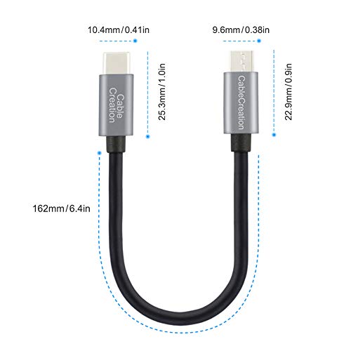 CableCreation USB C Cable Short 0.65 FT, USB-C to Micro USB A OTG Cable, Compatible with DJI Spark/DJI Mavic/Mavic Pro/Mavic Pro Platinum/Mavic Air Controller 0.2m, Space Gray