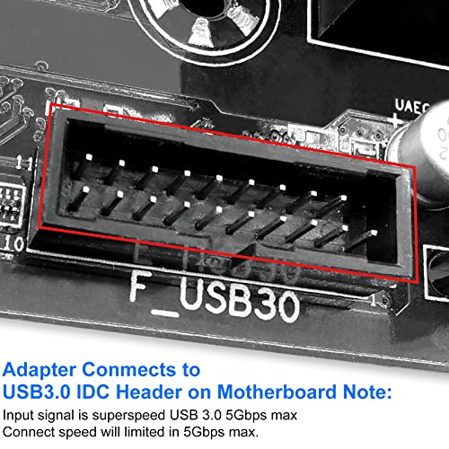 Oassuose USB 3.1 Front Panel Adapter,Internal Vertical USB 3.0-IDC 20 Pin/19Pin to Type E Key-A 20 Pin Header Adapter for Type C Panel Mount Adapter