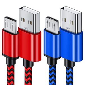 micro usb quick charger cable 2pack 10ft long android phone 2.1a fast charging cord for samsung galaxy s7 s6 plus/edge/active,j3 luna pro/prime j7 star/crown,note 5/4,lg stylo 3 2 k30 k20,ps4 pro