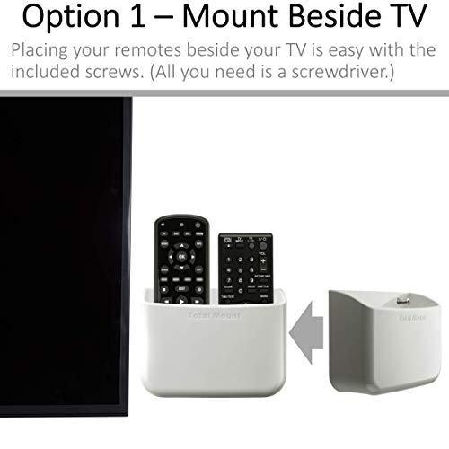 TotalMount Universal Remote Control Holders (Quantity 2 - Two Remotes per Holder - White)