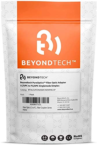 BEYONDTECH LC to FC Adapter (Individually Tested) Fiber Optic Singlemode Simplex (FC/UPC to LC/UPC) - 1 Pack Visual Fault Locator Fiber Adapter for Fiber Tester (VFL) FC to LC Female Coupler