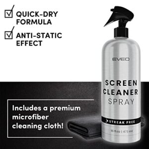 Screen Cleaner PRO Spray (16oz x 2 Pack) - for TV Screen Cleaner, Computer Screen Cleaner Laptop, Phone, Ipad - Computer Cleaning kit Electronic Cleaner - HQ Microfiber Cloth Included, Large Bottle