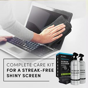 Screen Cleaner PRO Spray (16oz x 2 Pack) - for TV Screen Cleaner, Computer Screen Cleaner Laptop, Phone, Ipad - Computer Cleaning kit Electronic Cleaner - HQ Microfiber Cloth Included, Large Bottle