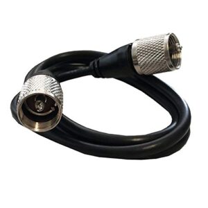 rg58a/u pl-259 coax cable jumper for ham & cb radio, antenna analyzer, dummy load, swr meter, 3 foot