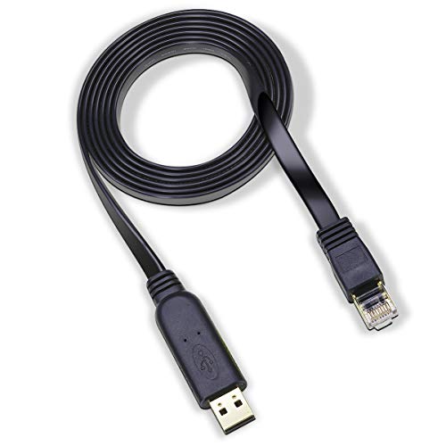 USB Console Cable, BENFEI 6 ft USB to RJ45 Cable Essential Accesory Compatible with Cisco, NETGEAR, Ubiquity, LINKSYS, TP-Link Routers/Switches for Laptops in Windows, Mac, Linux - FTDI Chip