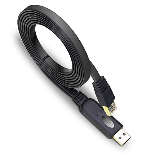 USB Console Cable, BENFEI 6 ft USB to RJ45 Cable Essential Accesory Compatible with Cisco, NETGEAR, Ubiquity, LINKSYS, TP-Link Routers/Switches for Laptops in Windows, Mac, Linux - FTDI Chip