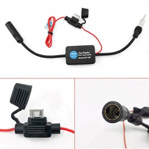 KUNFINE Universal Auto Car Radio FM Antenna Signal Booster Amp Amplifier for Marine Car Vehicle Boat RV 12V Signal Antenna Enhance