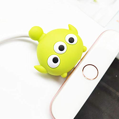 ZOSTLAND 3pcs Blue Baby 3 Eyes ET Animal Protector USB Charger Saver Charging Data Earphone Line Protector Compatible with All iPhone iPad iPod Most Android (Alien Stitch Sulley)