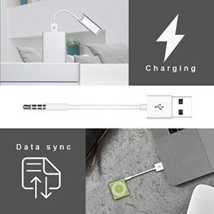 iPod Shuffle Cable, 2 Pack 3.5mm Jack/Plug to USB USB Power Charger Sync Data Transfer Cable for iPod Shuffle 3rd 4th MP3/MP4