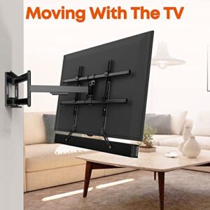 PUTORSEN Sound Bar Mount Bracket for Mounting Above or Under TV, with Adjustable 3 Angled Extension Arm, Fits Most 23 to 65 Inch LCD LED TVs, Max Load to 33 lbs