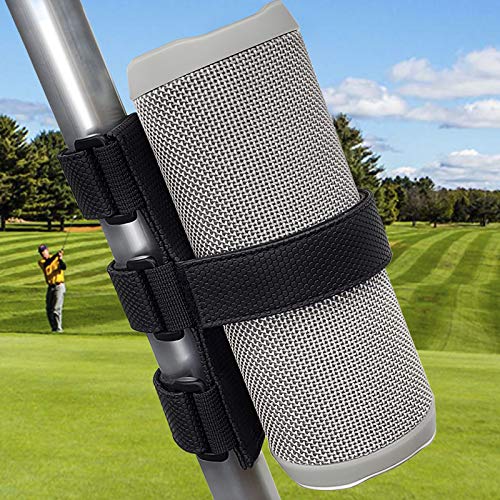 Upgraded Portable Speaker Mount for Golf Cart Railing Bike,TOOVREN Wireless Bluetooth Speakers/Water Bottle Holder Adjustable Strap fit Most Speaker,Golf Cart Accessories Applicable to Rail/Cross bar