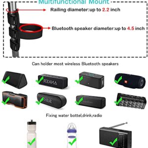 Upgraded Portable Speaker Mount for Golf Cart Railing Bike,TOOVREN Wireless Bluetooth Speakers/Water Bottle Holder Adjustable Strap fit Most Speaker,Golf Cart Accessories Applicable to Rail/Cross bar