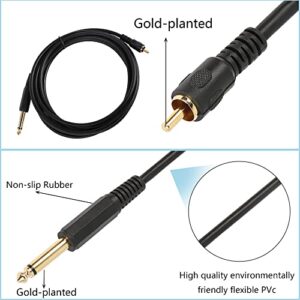 CERRXIAN RCA to 1/4 Inch Audio Cable, Gold Plated 6.35mm TS Mono Male to RCA Male Patch Cord (Black, 3m)