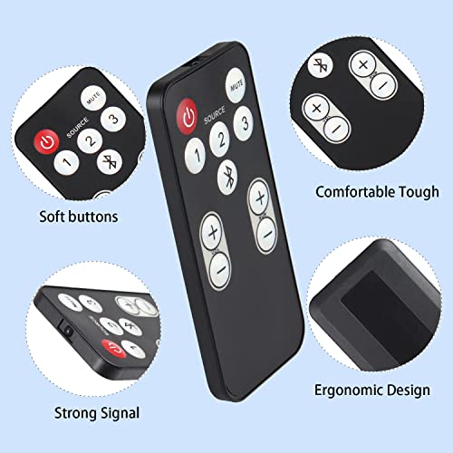 RE15031 Remote Control Compatible with Polk Audio Soundbar 6500BT 6500 6000 5000 3000 2000 4000 9000 SB5000IHT 6000 5000IHT 3000IHT 3000 ONE Step IHT3000 Replacement Controller with Batteries