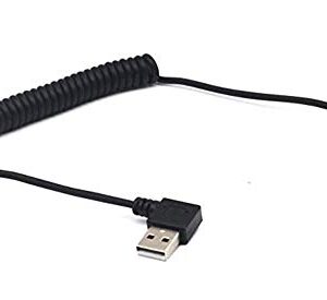 Meiyangjx 4.9 Feet Right Angle Coiled USB Printer Cable, USB 2.0 Type A Male to Type B Male Spring Printer Scanner Cable(Right Angle)