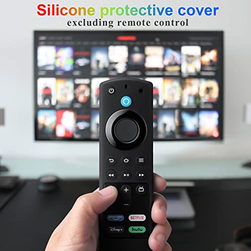 Remote Cover for FirTV Stick 4k Max/FirTV Stick (3rd Gen) 2021/FirTV Stick (2nd Gen and 3rd Gen)/Firstick 4k 2018(2020) Silicone Remote Sleeve Cover-Black