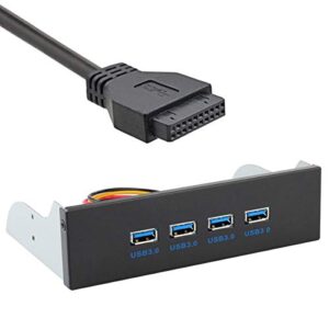 xiwai usb 3.0 hub 4 ports front panel to motherboard 20pin connector cable for 5.25″ cd-rom bay