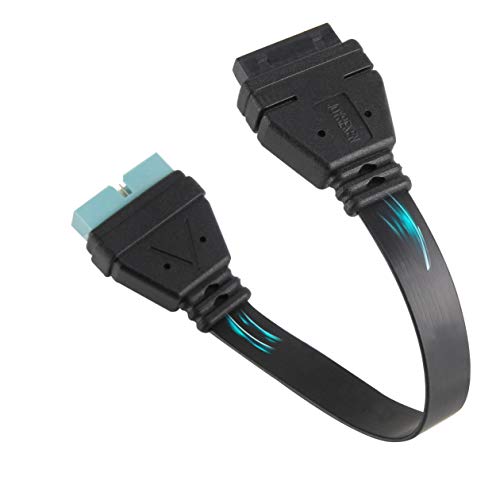 USB 3.0 Header Extension Cable, JoyReken USB 3.0 Internal 19/20 Pin Header Extender | USB 3 Motherboard Adapter | 7 inch