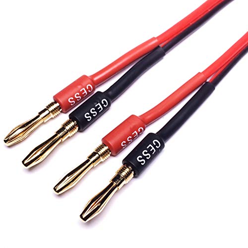 CESS-024-3f Banana Plug to RCA Cable, Phono Banana Speaker Cable, 2 Channels (14AWG 3 Feet)