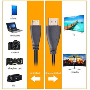 Alitutumao Camera to TV Monitor HDMI Cable Cord Canon Camera Mini HDMI to HDMI Cable Compatible with Canon PowerShot ELPH EOS Rebel DSLR SL1 SL2 T1i T2i T3 T3i T4i T5 T5i T6 T6i T6S T7 T7i and More