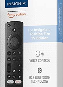 Insignia Remote (NS-RCFNA-21 Rev E) with Microphone for Fire TV - Black (Renewed)