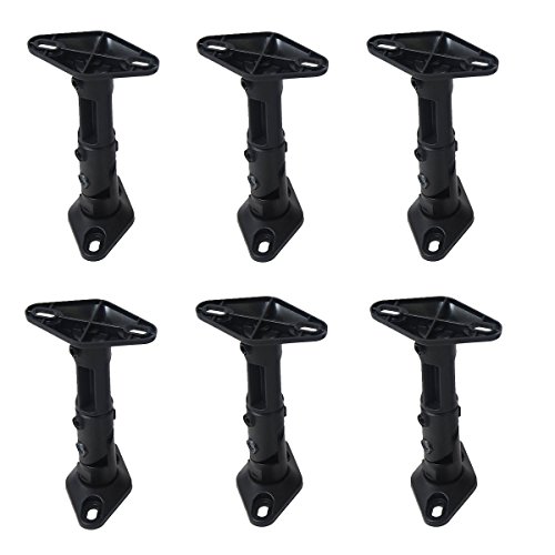 Videosecu 6 Black Universal Satellite Studio Speaker Mounts/Brackets for Walls and Ceilings 1UP (Black, 6 Pack)