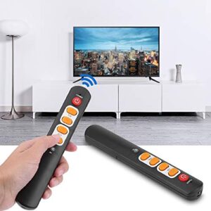 Learning Remote Control with Big Buttons, 6 Keys Universal Remote Control Smart Controller for TV STB DVD DVB HiFi VCR(Orange)