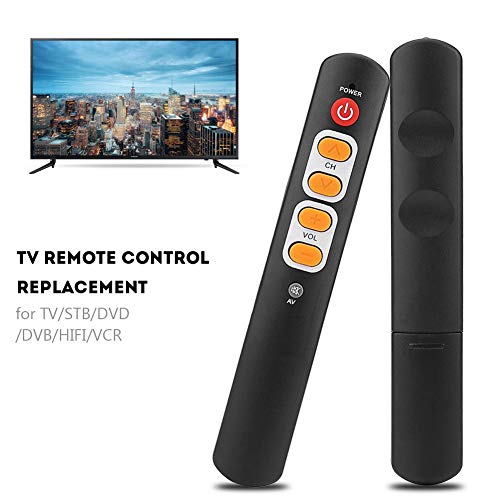 Learning Remote Control with Big Buttons, 6 Keys Universal Remote Control Smart Controller for TV STB DVD DVB HiFi VCR(Orange)