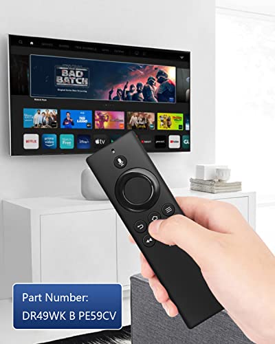 New 2nd Gen Voice Remote Control Replacement DR49WK B PE59CV for Amazon Fire TV Stick (2nd Gen/3rd Gen/Lite/4K) Fire TV Cube (1st Gen/2nd Gen, and Later) Fire TV (3rd Gen, Pendant Design)