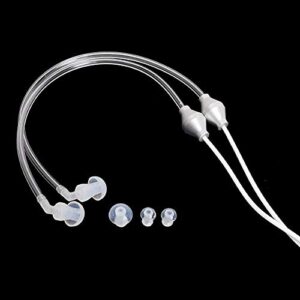 HOVTOIL Air Tube Earphone 3.5mm Universal Anti-Radiation Binaural Air Tube Earphones with Mic Compatible with iPhone High Performance White