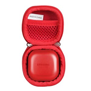 adada hard travel case for samsung galaxy buds live / samsung galaxy buds pro / samsung galaxy buds 2 true wireless earbuds (red)