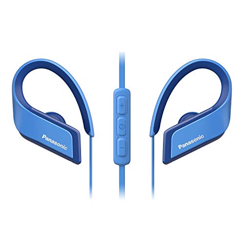 PANASONIC Wings Sport Headphones are Ultra-Light Wireless Bluetooth Sport Earbud 3D Flex Sport Clips with Microphone and Call/Volume Controller, IPX5 Rated Water-Resistant - RP-BTS35-A (Blue)