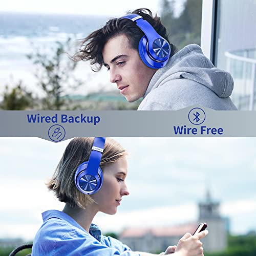 Wireless Bluetooth Headphones Over-Ear, 60H Playtime Foldable Lightweight and Wired Stereo Deep Bass Headset HiFi Stereo Sound with 6 EQ Modes, Micro SD/TF, FM, for Travel Work Laptop PC Cellphone